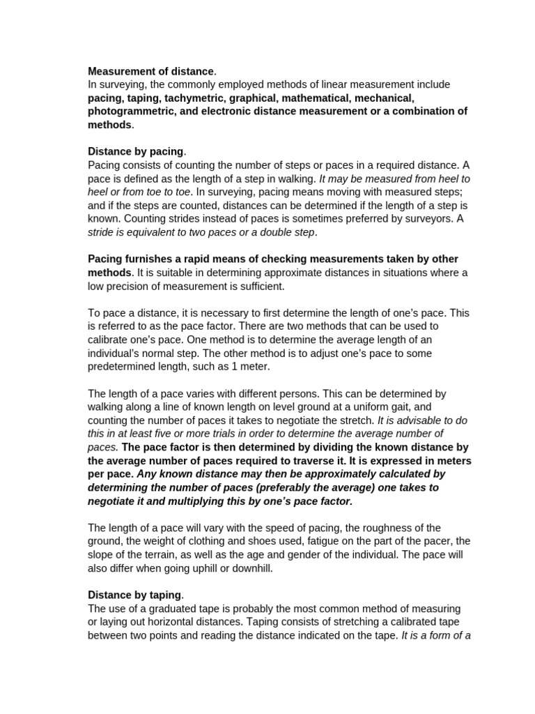Measurement of Horizontal Distance | PDF | Surveying | Metrology