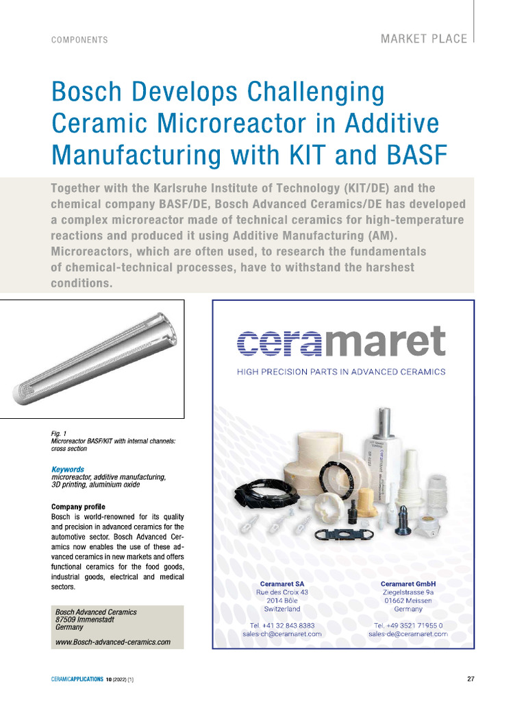 27 - Bosch Develops Challenging Ceramic Microreactor in Additive ...