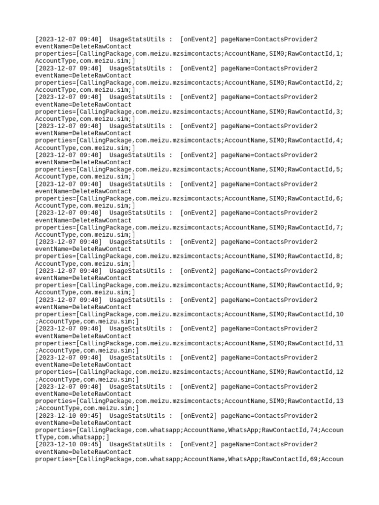 Contacts DB Log | PDF