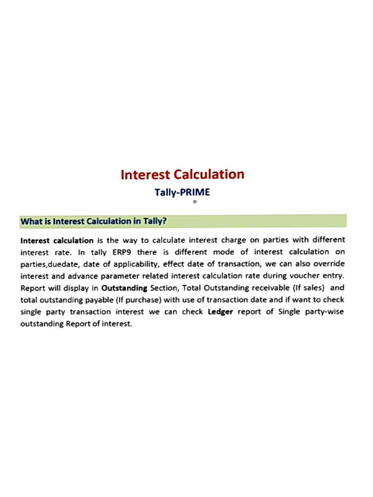 Interest Calculation On Receivables and Payable in Prime | PDF