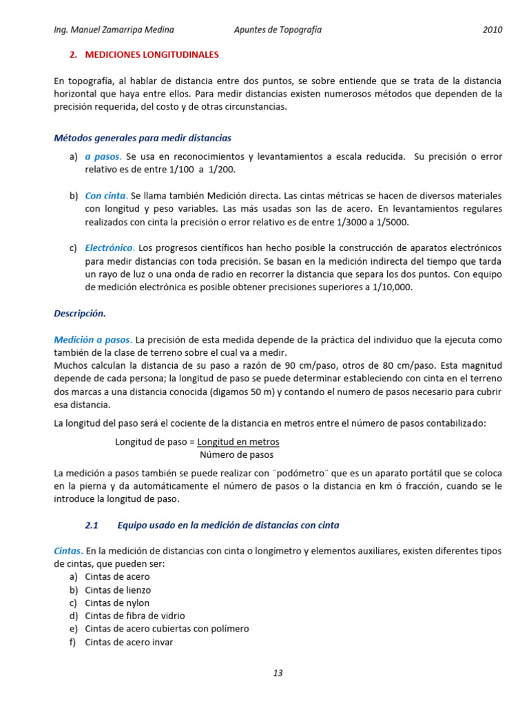 Separata N 02.1.1 Unidades de Medidas Longitud | PDF | Medición | Métodos y materiales de enseñanza
