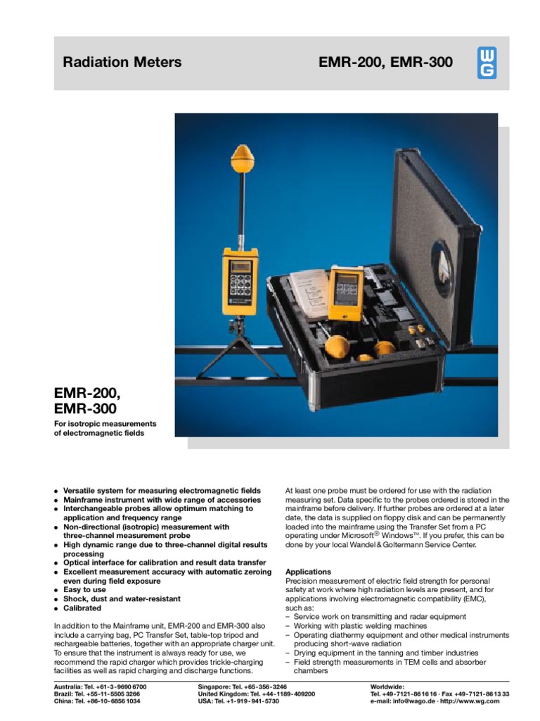 Radiation Meters EMR-200, EMR-300 | PDF | Hertz | Microwave
