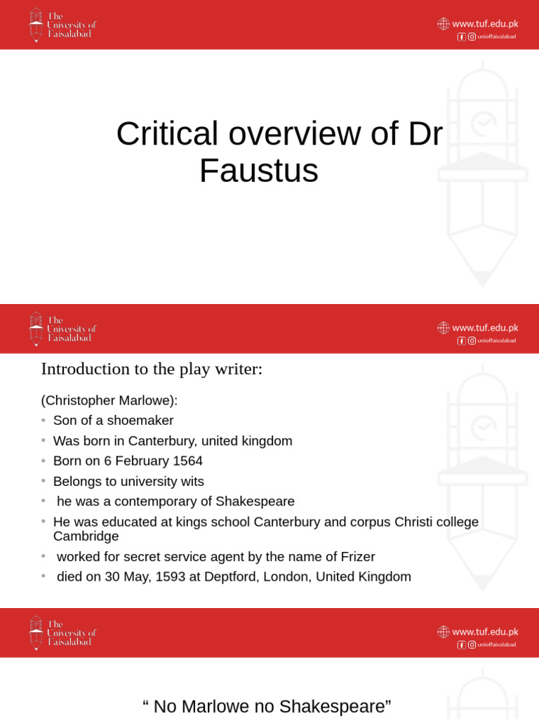 Critical Overview of DR Faustus: WWW - Tuf.edu - PK | PDF