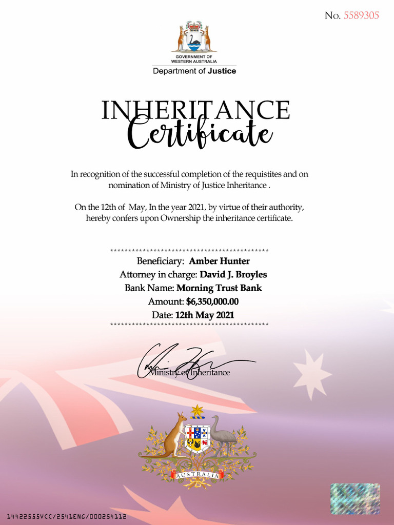 Certificate of Inheritance. | PDF