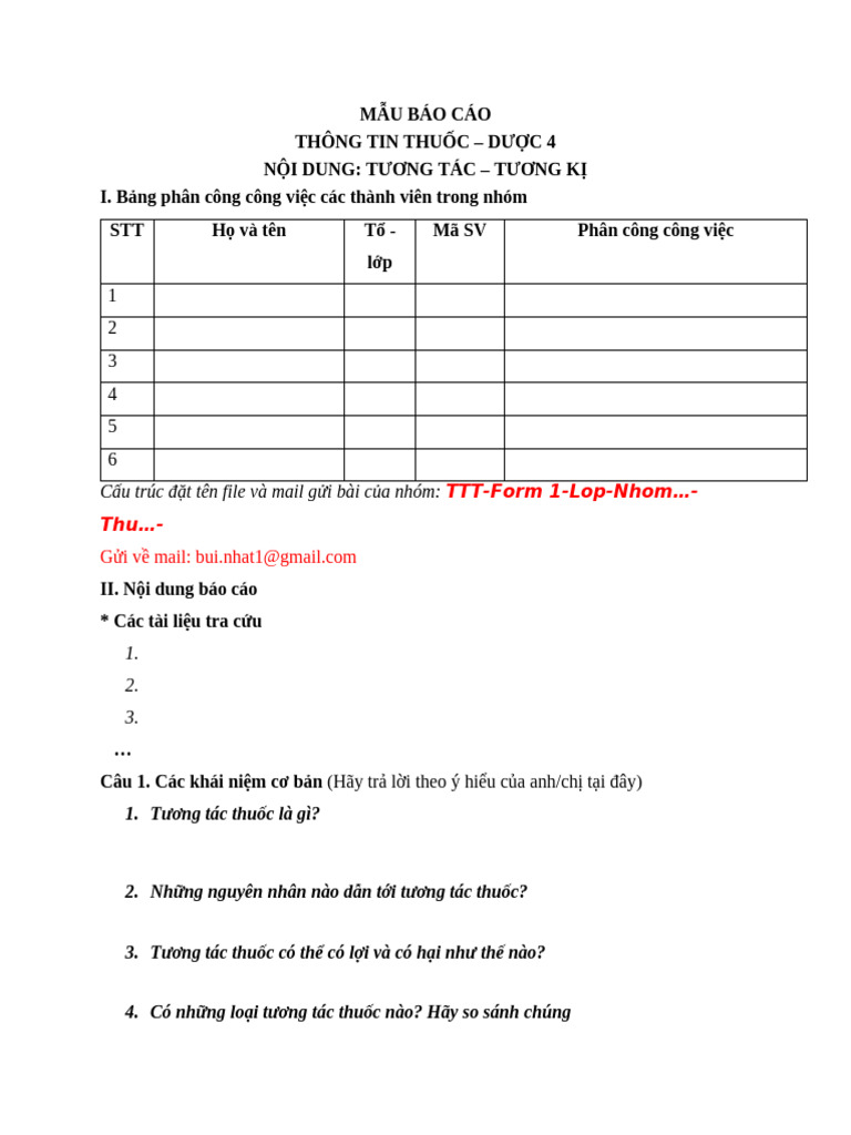 Ump - Form Bao Cao Duoc 4 - Tuong Tac | PDF