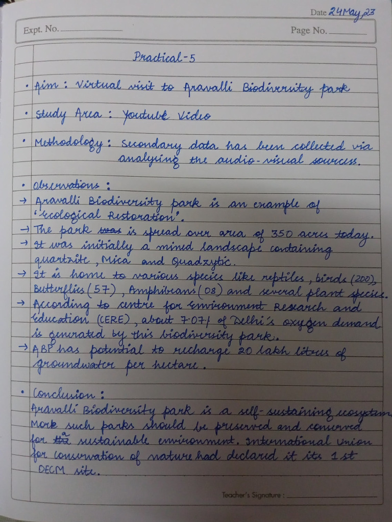 Aashi. EVS Practical | PDF