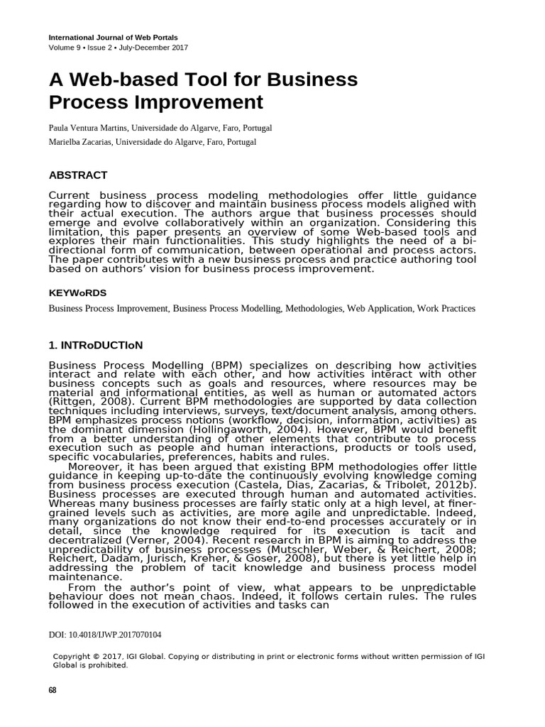 A Web Based Tool For Business Process Im | PDF