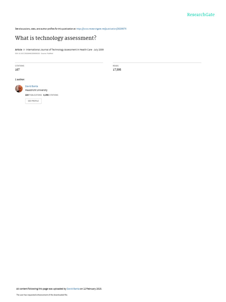 What is technology assessment | PDF