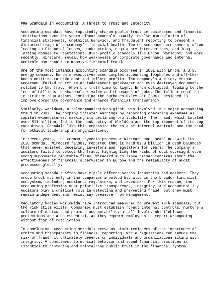 Accounting Scandals | PDF