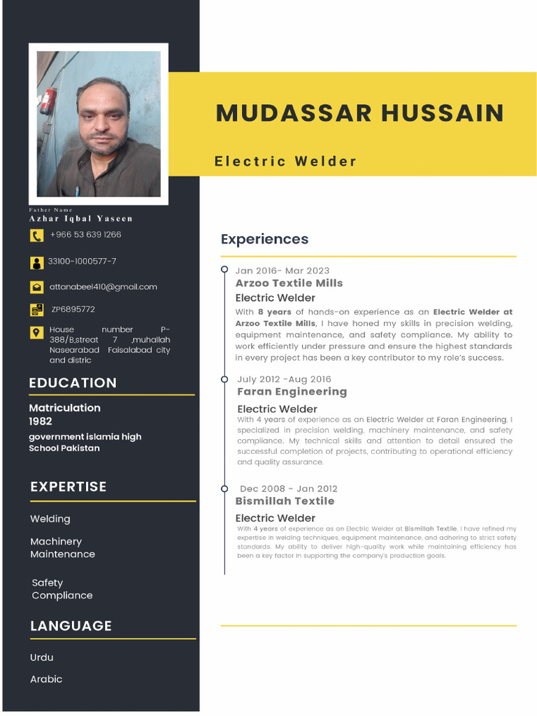 Professional Modern CV Resume | PDF