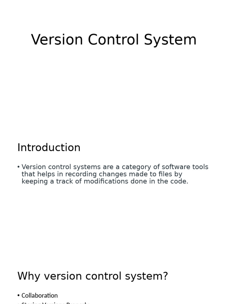 Version Control System | PDF