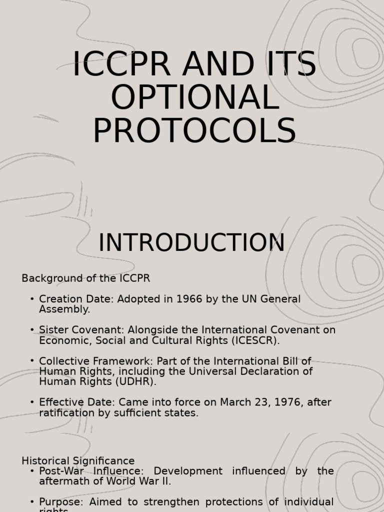 ICCPR AND ITS OPTIONAL PROTOCOLS | PDF