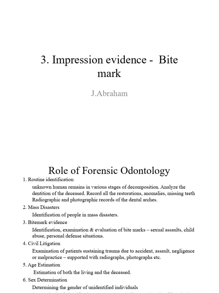 3. Impression Evidence Bite Mark | PDF