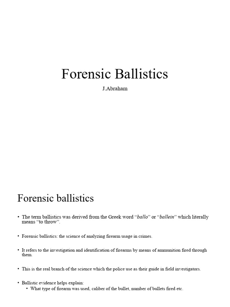 Ballistics | PDF