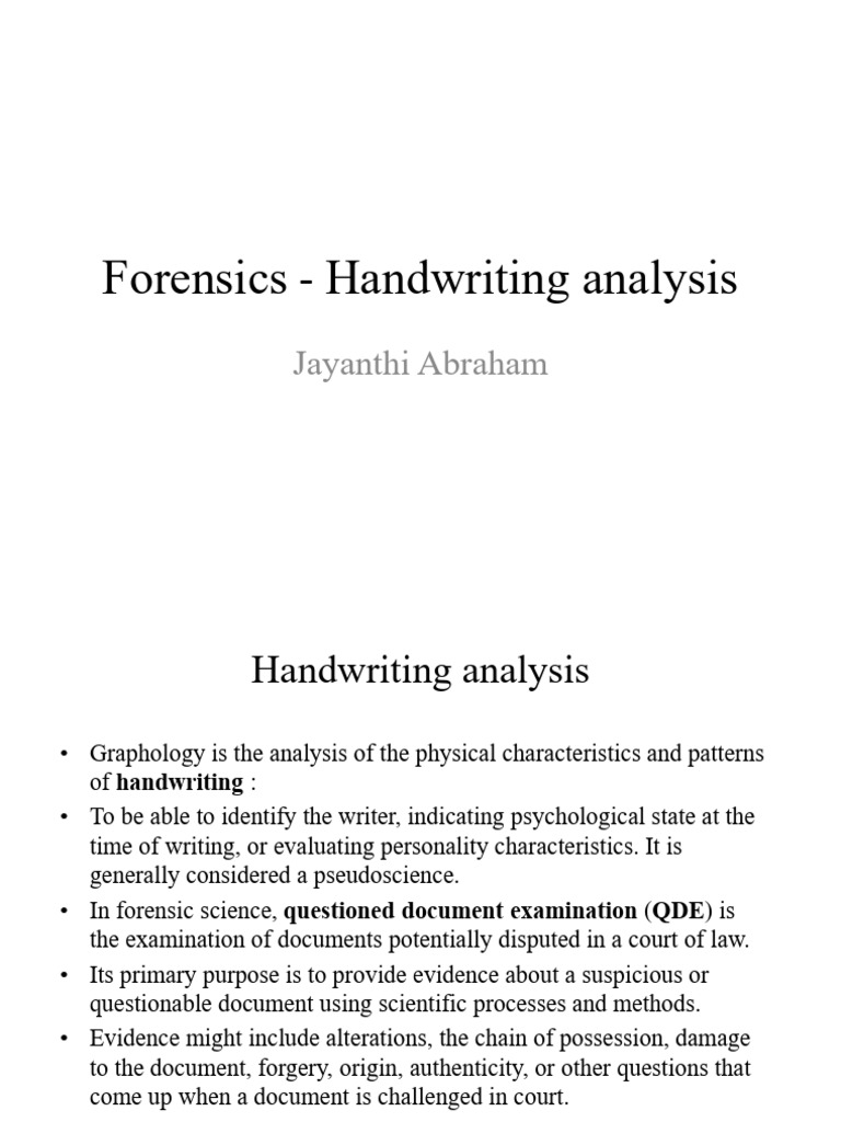 Handwriting ANALYSIS | PDF