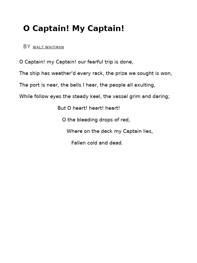 O Captain Poem | PDF