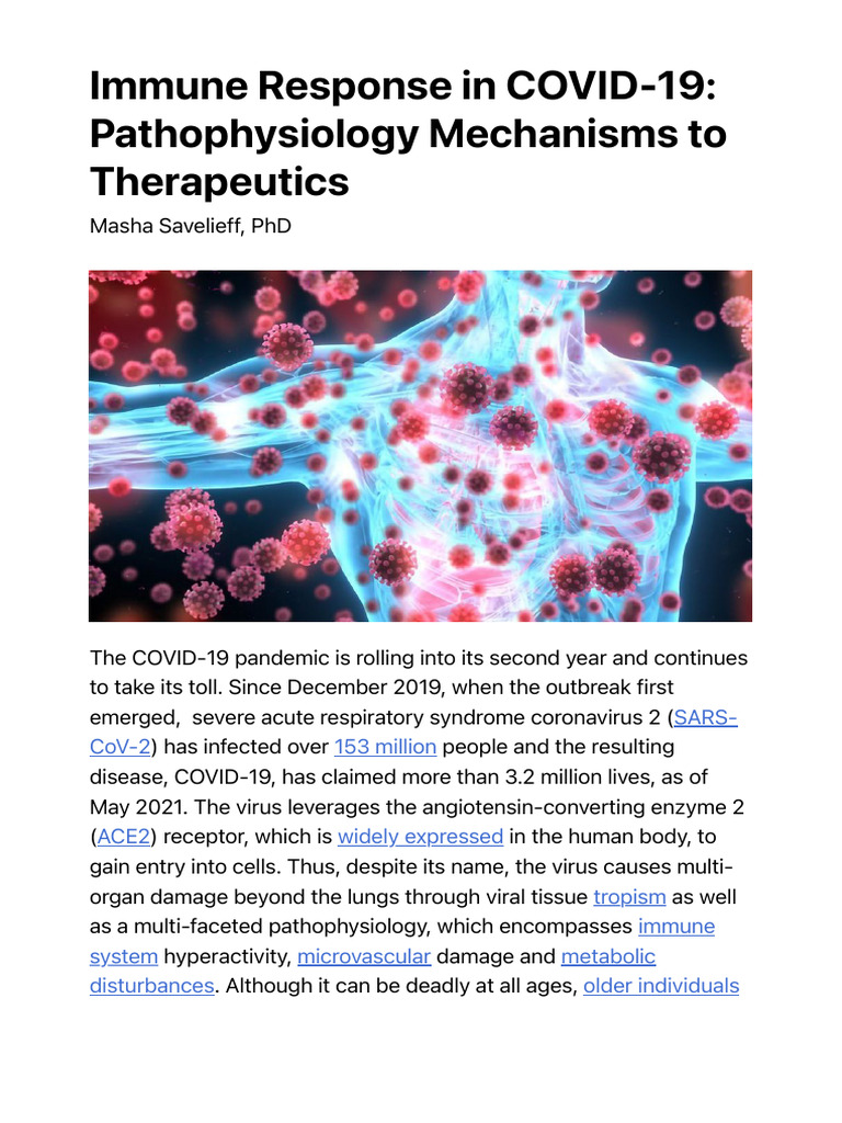 Immune Response in COVID 19 Pathophysiology Mechanisms To Therapeutics ...