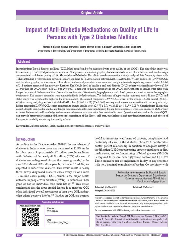 35 Impact - of - Anti - Diabetic - Medications - On - Quality - Of.11 | PDF