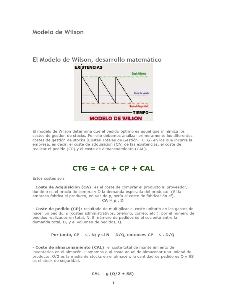 Modelo de Wilson | PDF