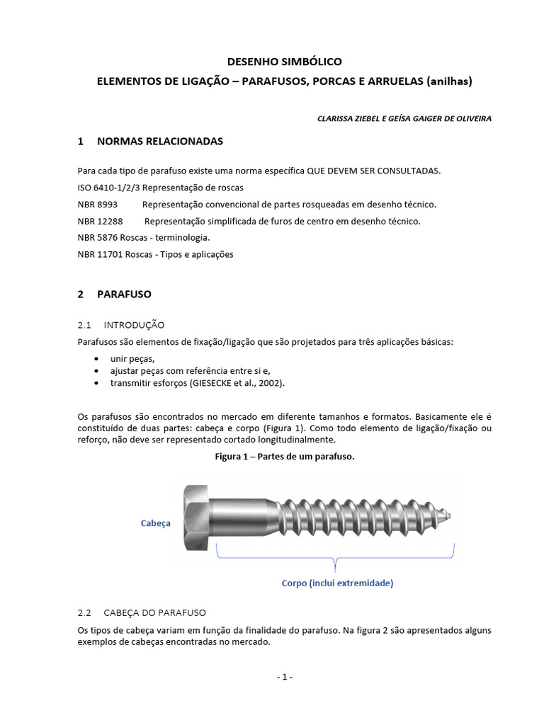 DESENHO SIMBÓLICO - Parafusos | PDF