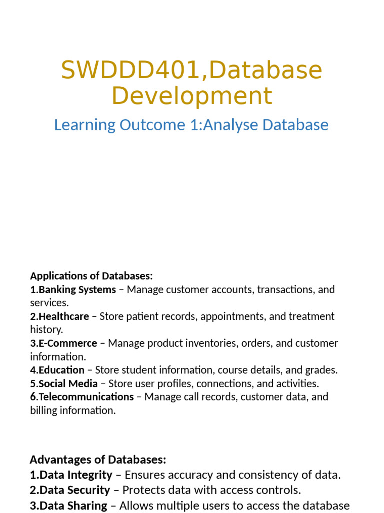 Database Development | PDF