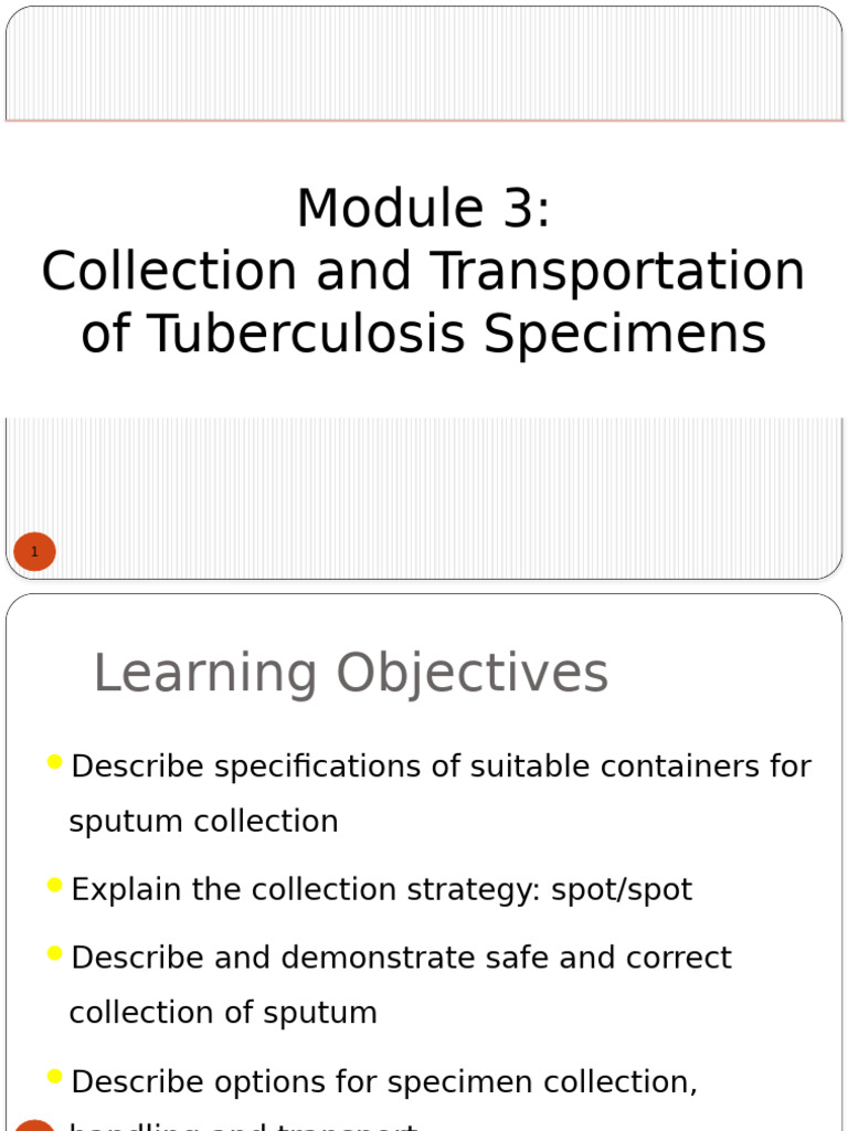 TB Specimen Collection Guide | PDF | Tuberculosis | Microscopy