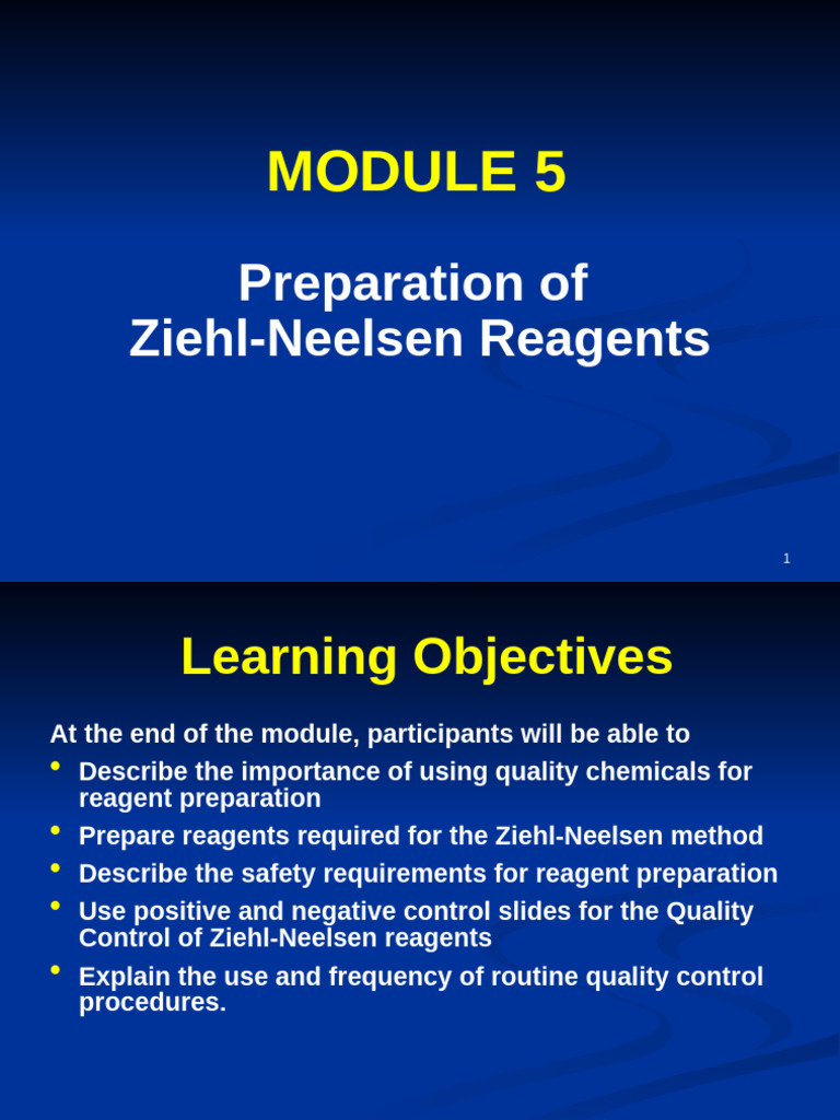 Module 5 Prepration of ZN Reagents - Power Point | PDF | Staining | Ethanol