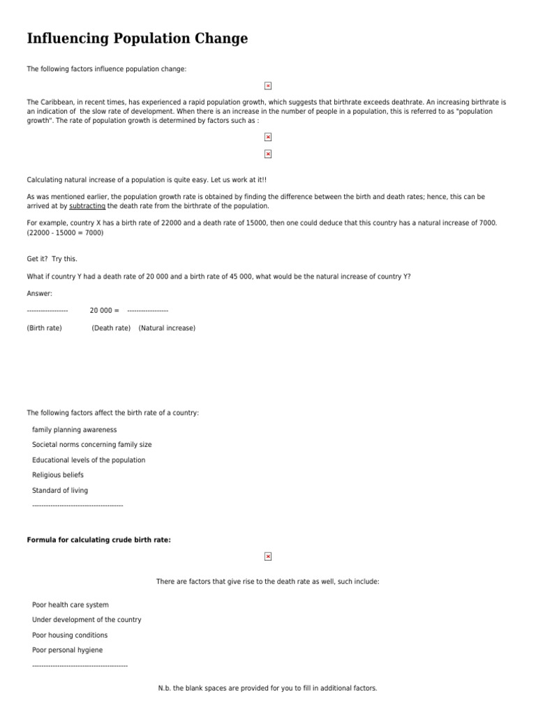 Human Res 4. Outline Factors Influencing Population Change ...