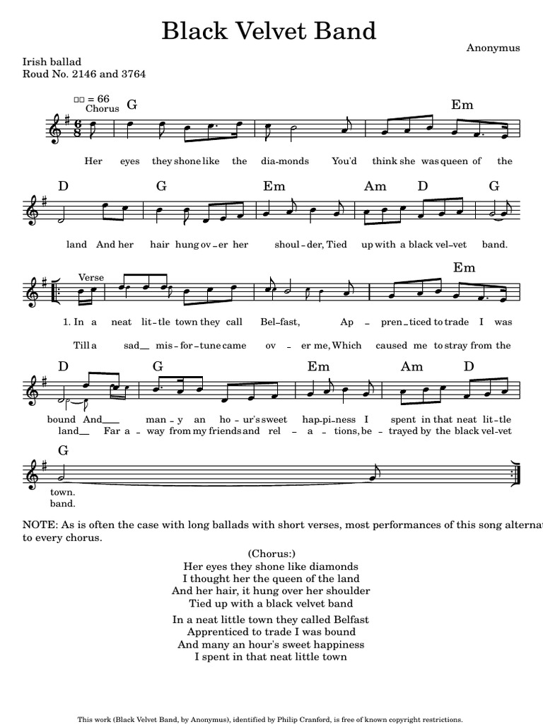 Black Velvet Band Lead Sheet | PDF