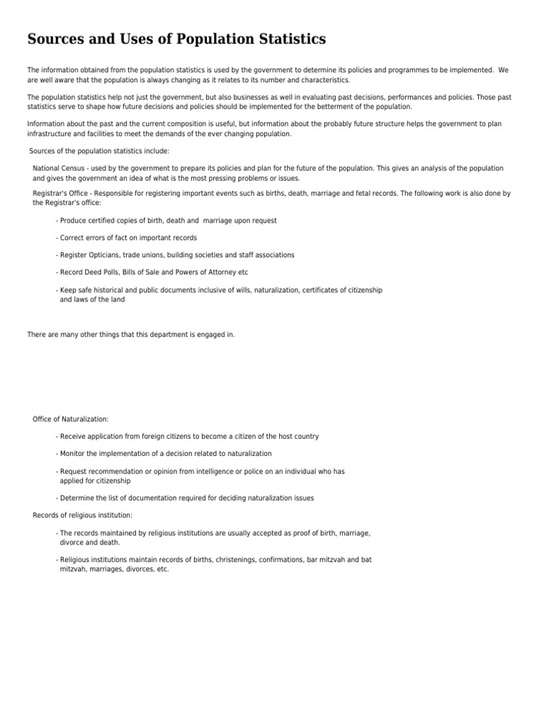 Human Res 5.outline The Sources and Uses For Pop Stats | PDF ...
