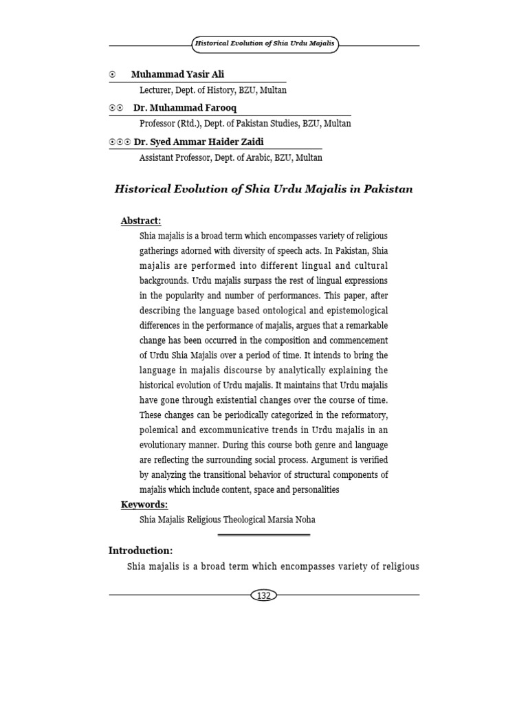 Evolution of Urdu Shia Majalis in Pakistan | PDF | Shia Islam | Urdu