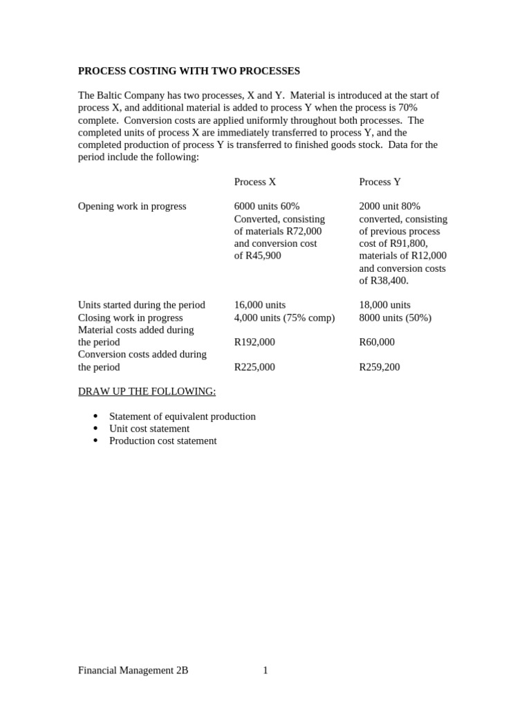 Process Costing Analysis: Two Processes | PDF | Technology & Engineering