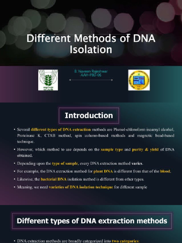 Different Methods of Dna Isolation 249634941 | PDF