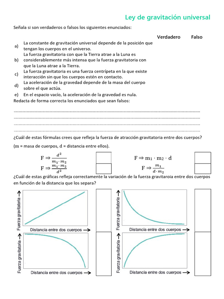 Ley de Gravitación Universal | PDF | Gravedad | Métodos y materiales de ...