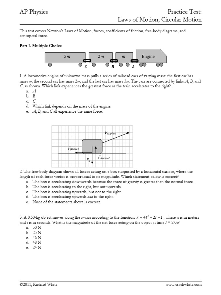 Practice Test-3-Laws of Motion-Circular Motion | PDF