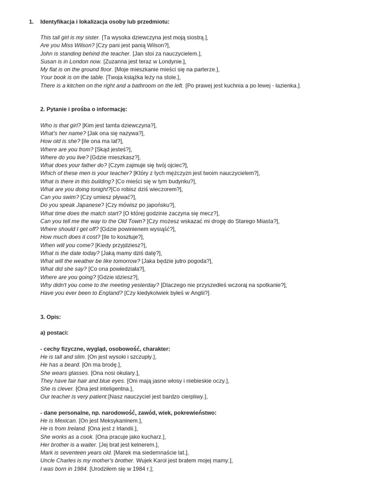 Przydatne Zwroty | PDF