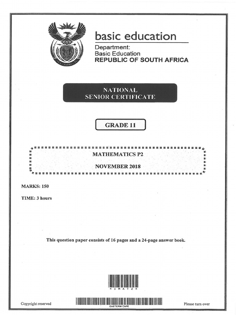 Maths p2 Grade 11 | PDF