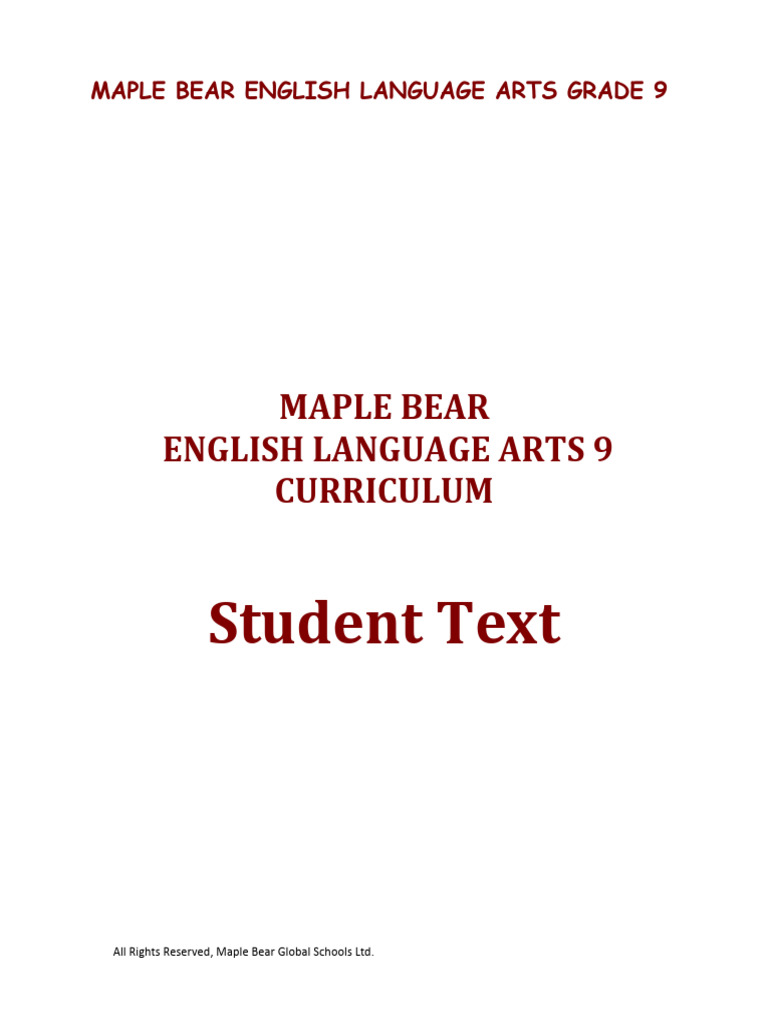 English Language Arts - Grade 9 - Student Text - Revised September 2018 ...