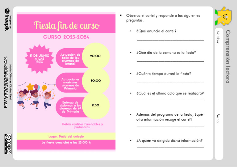 Comprension Programa Fiesta | PDF