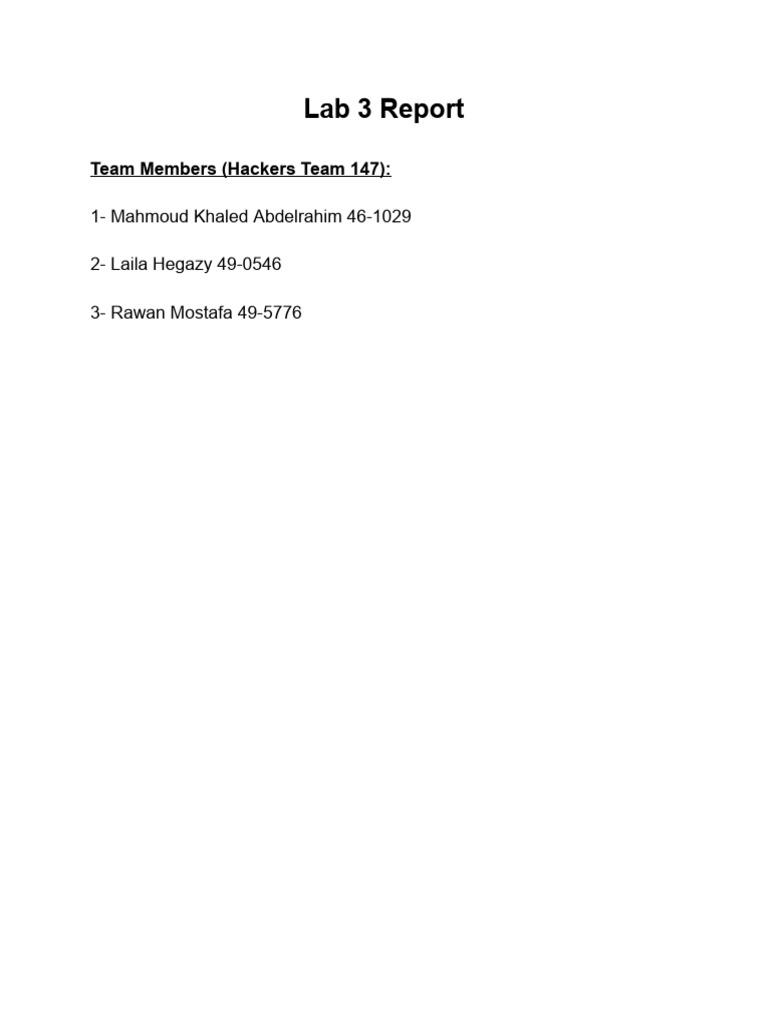 Security Report Lab3 | PDF Security Report Lab3 | PDF