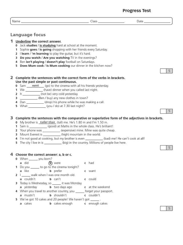 2AC - Progress Test | PDF