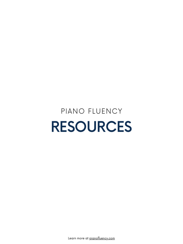 Piano Fluency Resources | PDF