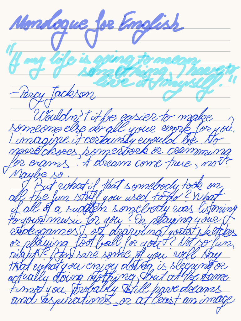 Monologue For English | PDF