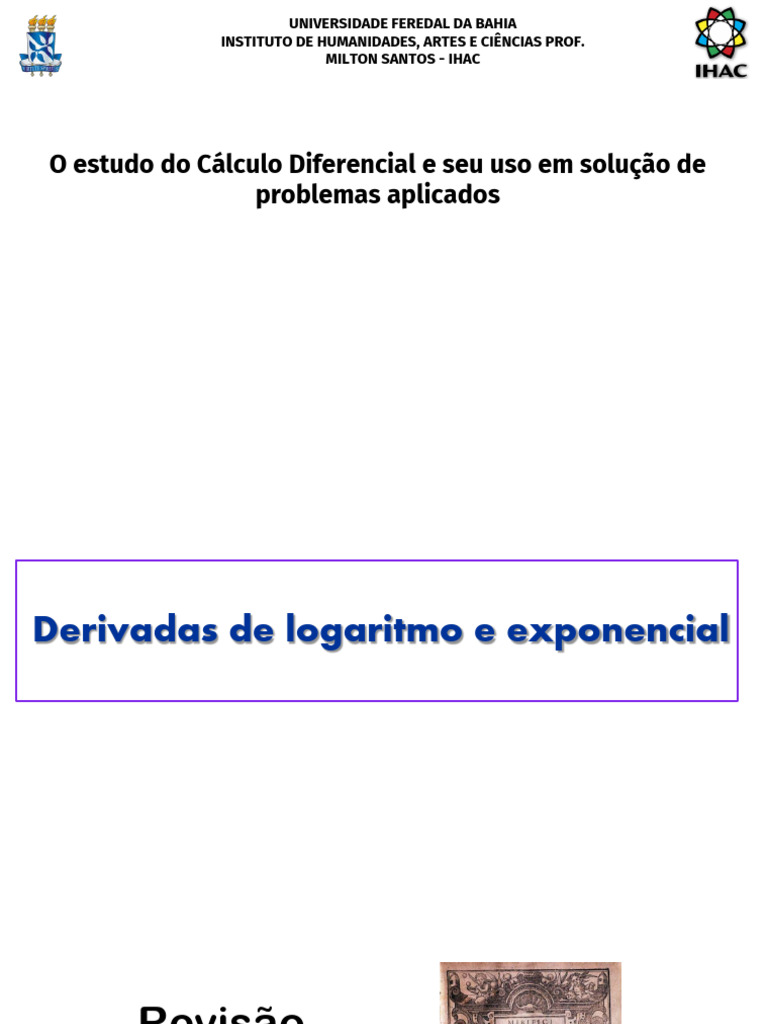 Aula 12 Derivada Log Exponencial | PDF