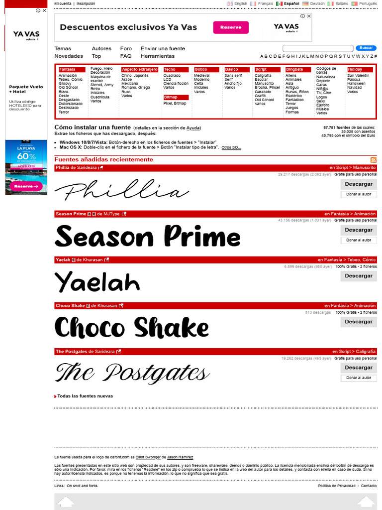 DaFont - Descargar Fuentes | PDF