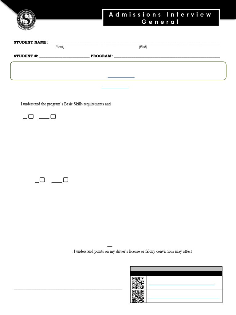 Counselor Interview Form | PDF
