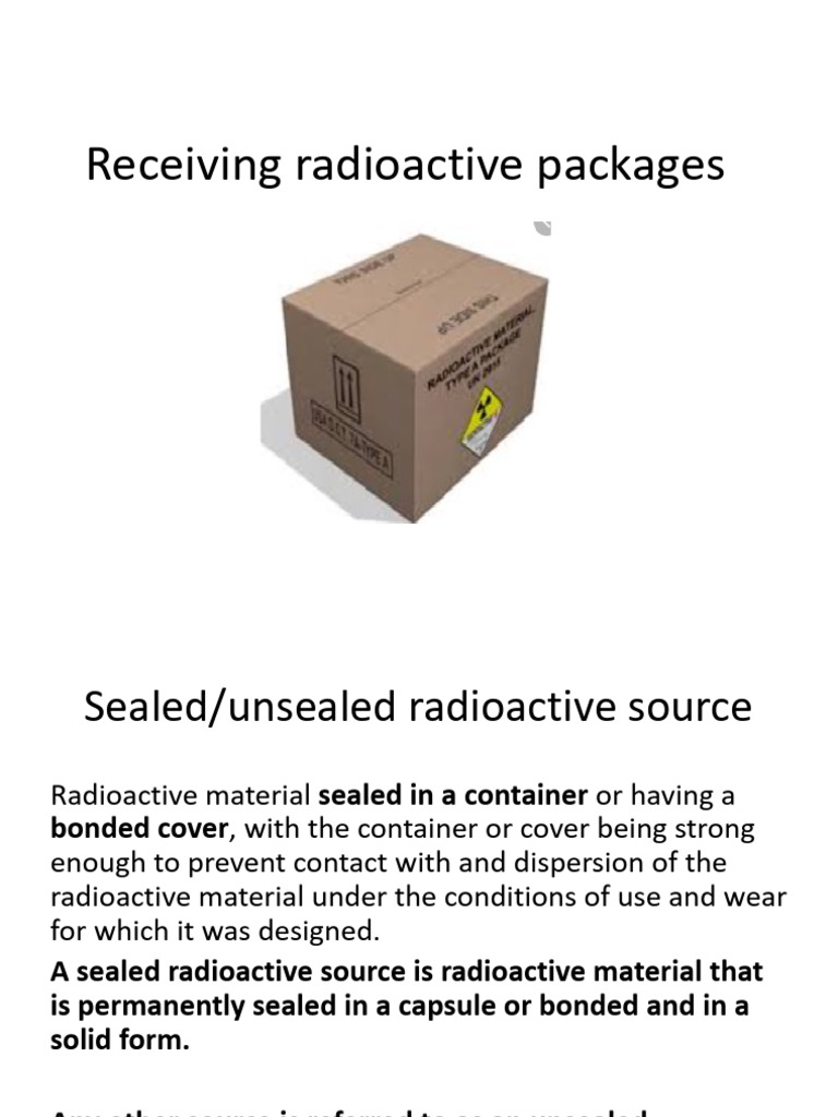 MIO104S Receiving Radioactive Materials 2024 | PDF