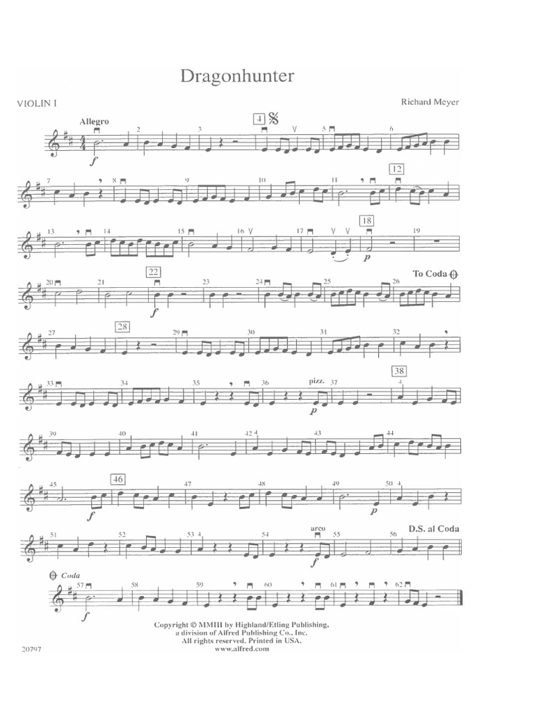 Dragonhunter - Violin I | PDF