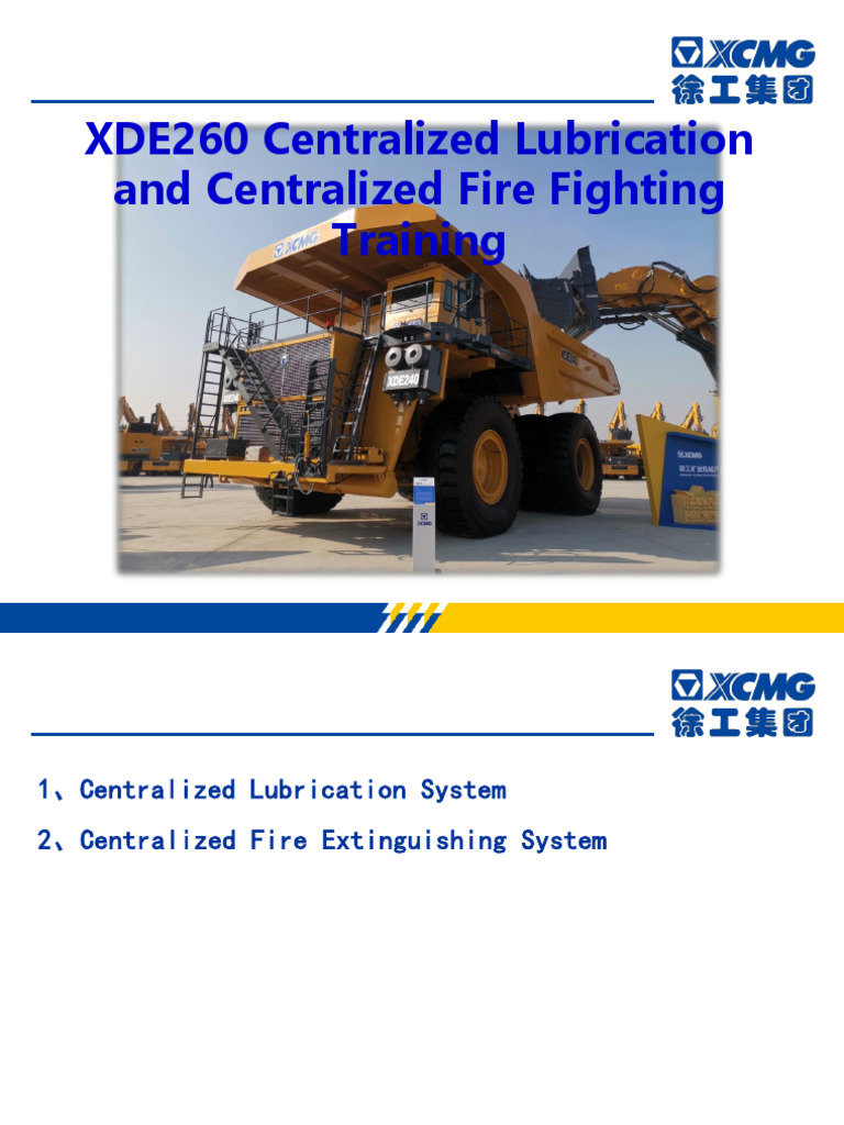 02-XDE260 Centralized Lubrication 集中润滑和集中灭火培训-EN | PDF