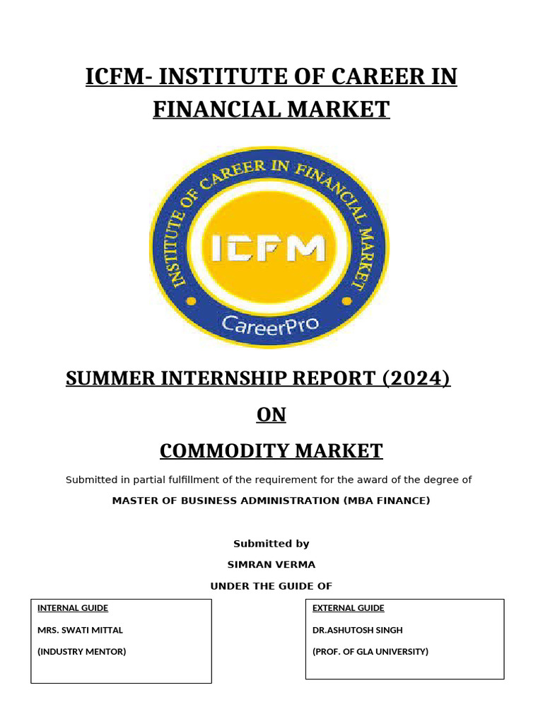 Sip Report | PDF | Commodity | Hedge (Finance)